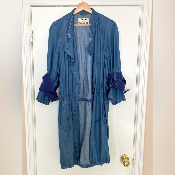 Acne | Jackets & Coats | Acne Studios Jules Indigo Denim Trenchstyle ...